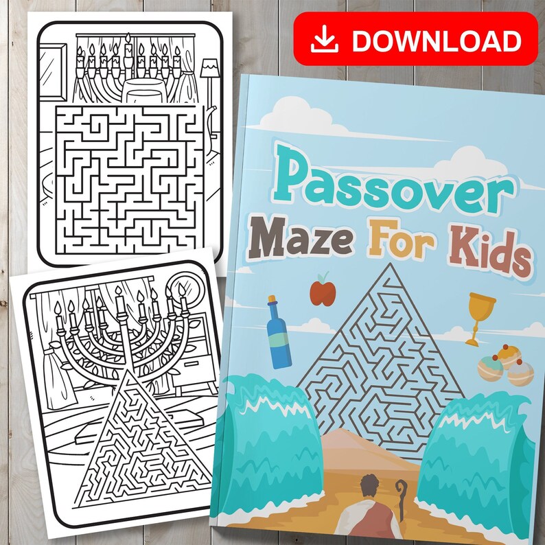 BEST VALUE Passover Mazes for Kids Instant Download Puzzle Pages, Challenging Activity for ...