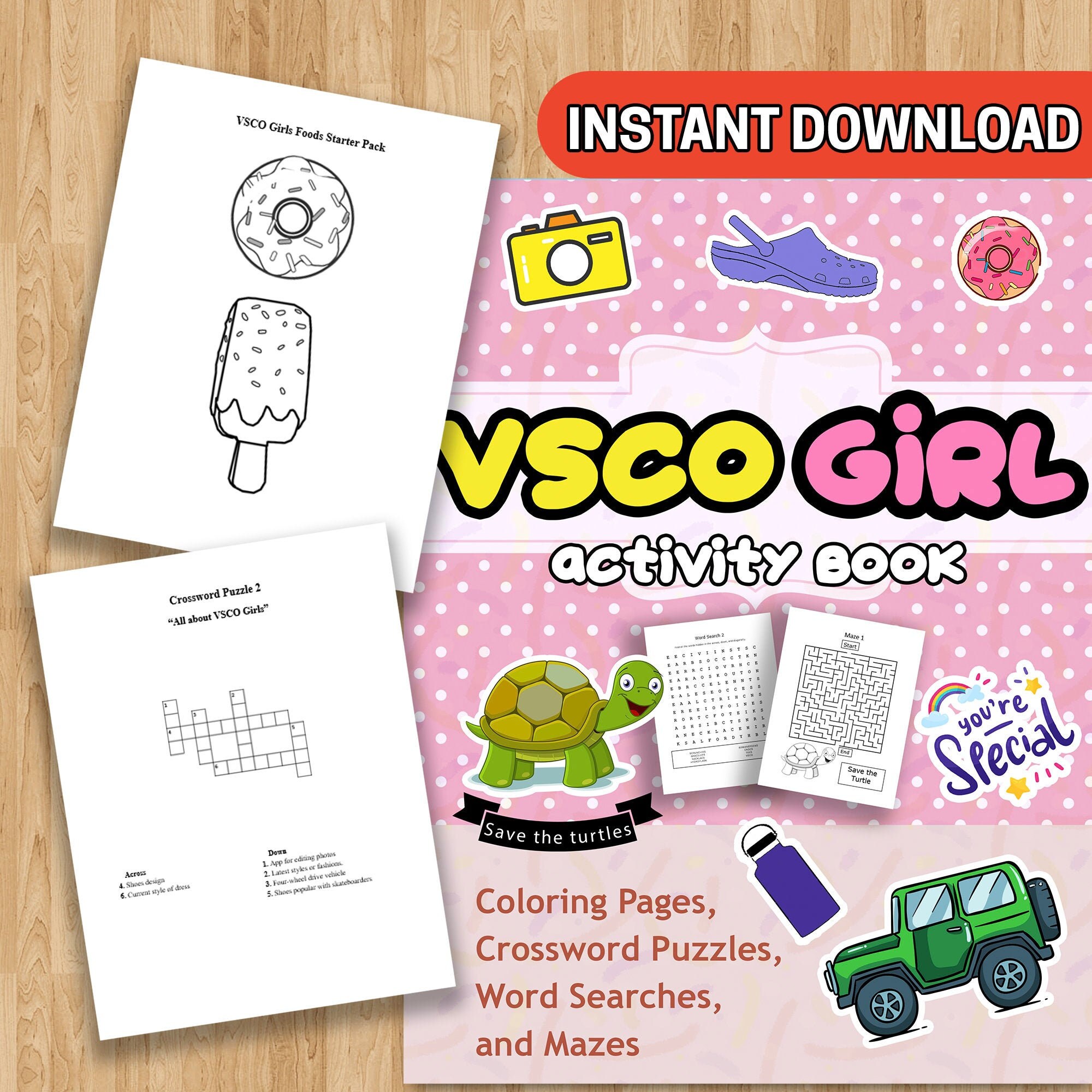 25 VSCO Girls Activity Pages - Instant Download Acitivity Book for ...