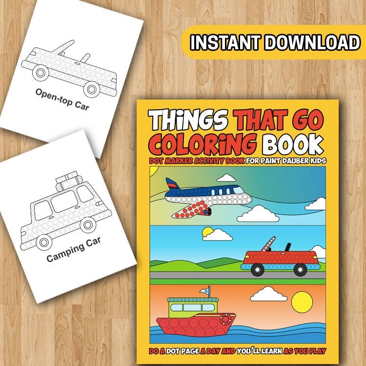 BEST VALUE 30 Things That Go Coloring Pages: Educational Activity Book ...