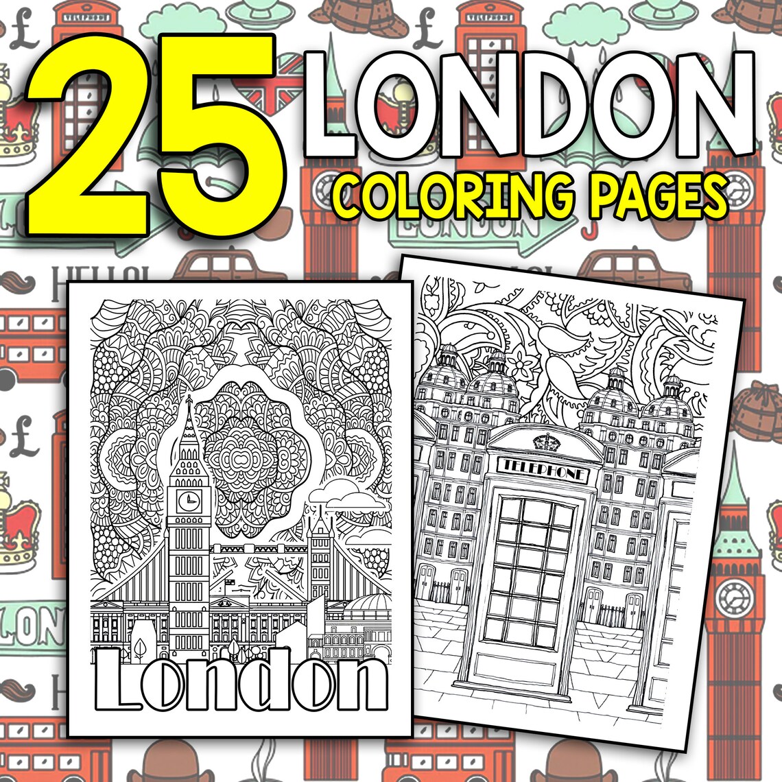 BEST VALUE Hello London Coloring Book Instant Download - Etsy
