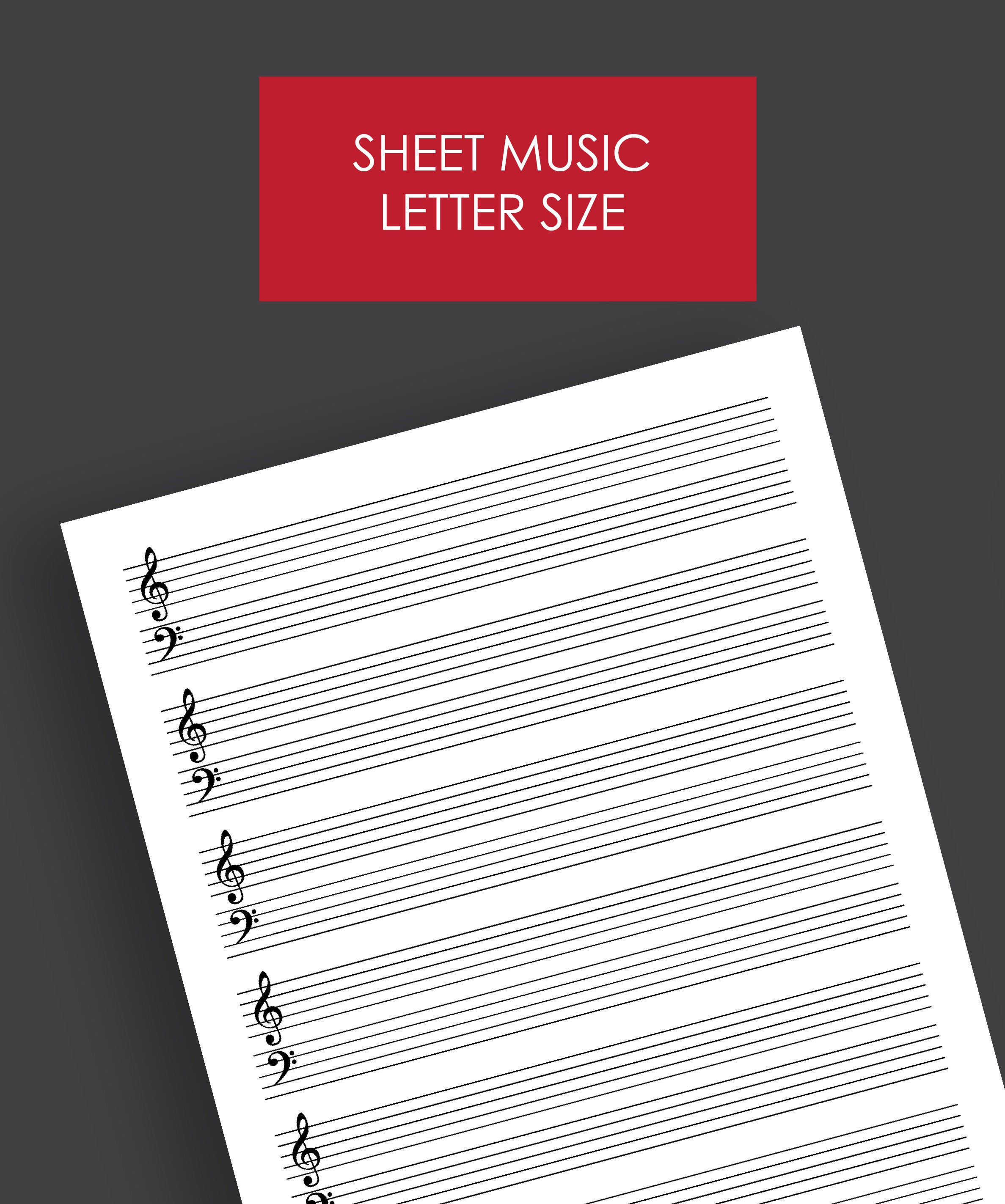 Music Staff Bar Charts Printable PDF, Manuscript Paper, Staves, Sheet ...