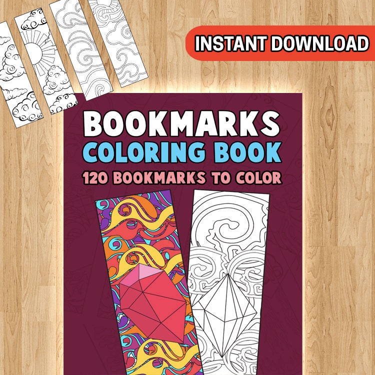 BEST VALUE | 120 Bookmarks to Color Coloring Book for Bookworms ...