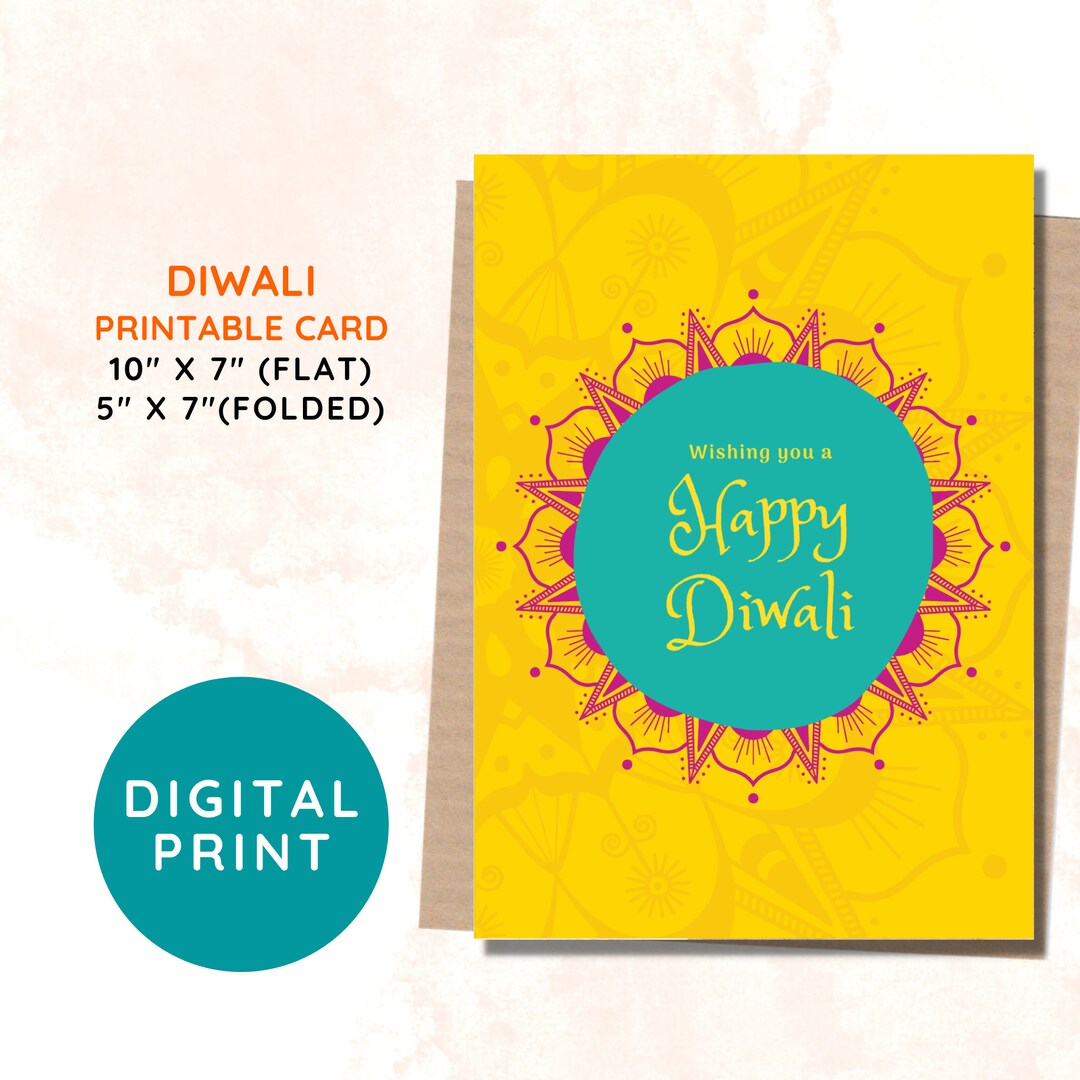 BEST VALUE Diwali Printable Cards - Instant Download Indian Fall ...