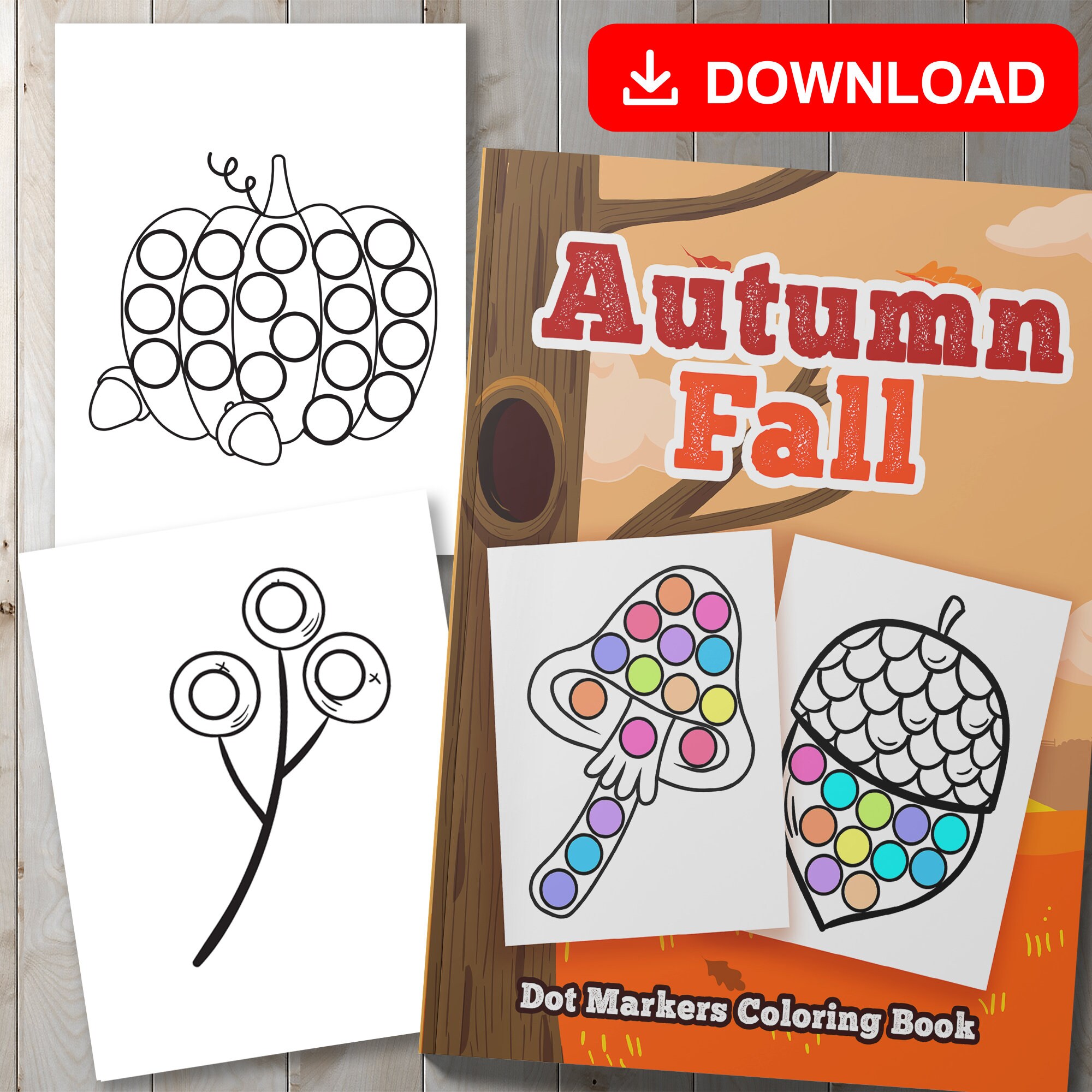 BEST VALUE Autumn Fall Dot Markers Coloring Book - Instant Download ...