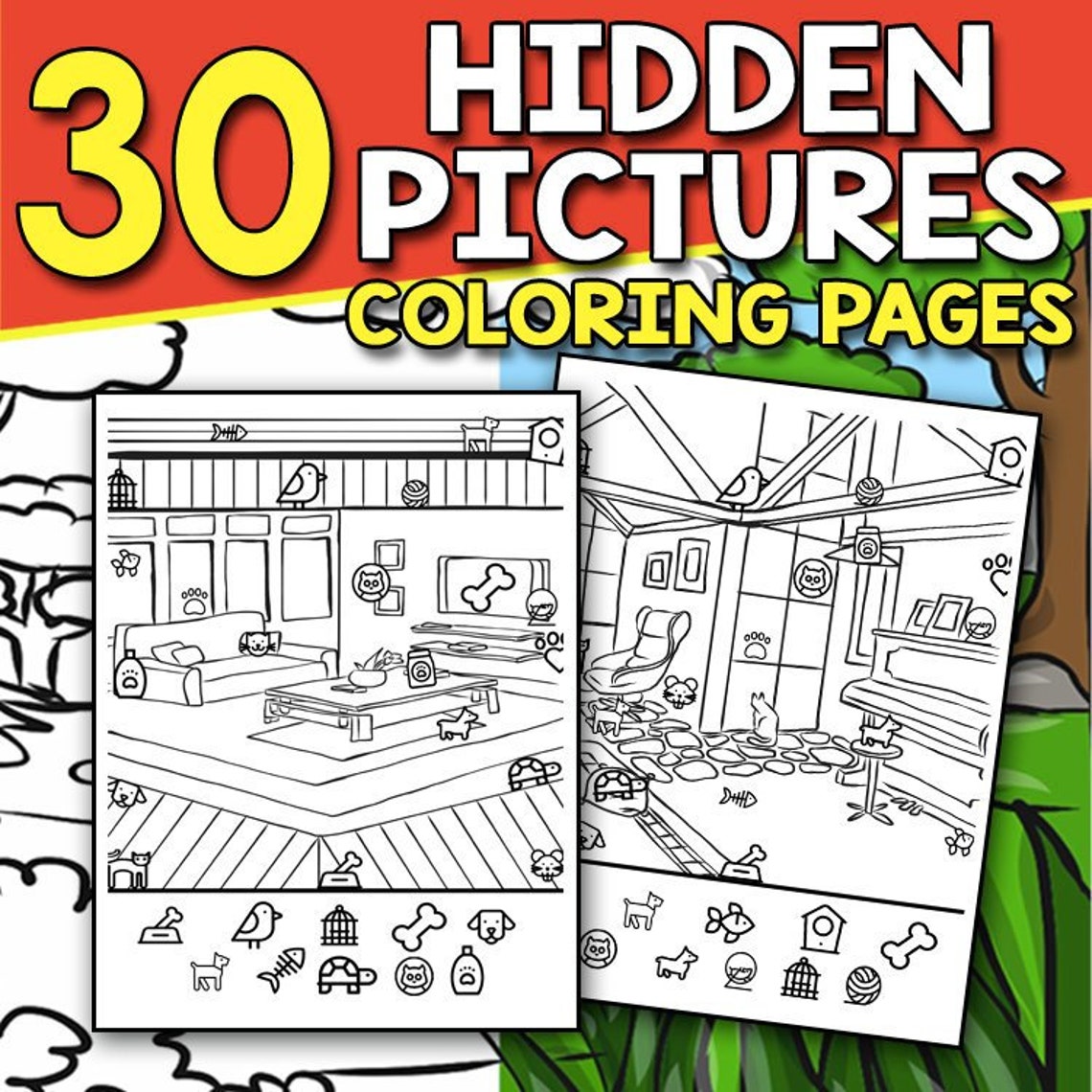 BEST VALUE 30 Hidden Pictures Coloring Pages for Kids: A Seek and Find ...