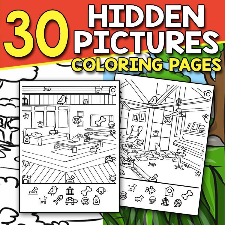 BEST VALUE 30 Hidden Pictures Coloring Pages for Kids: A Seek and Find ...