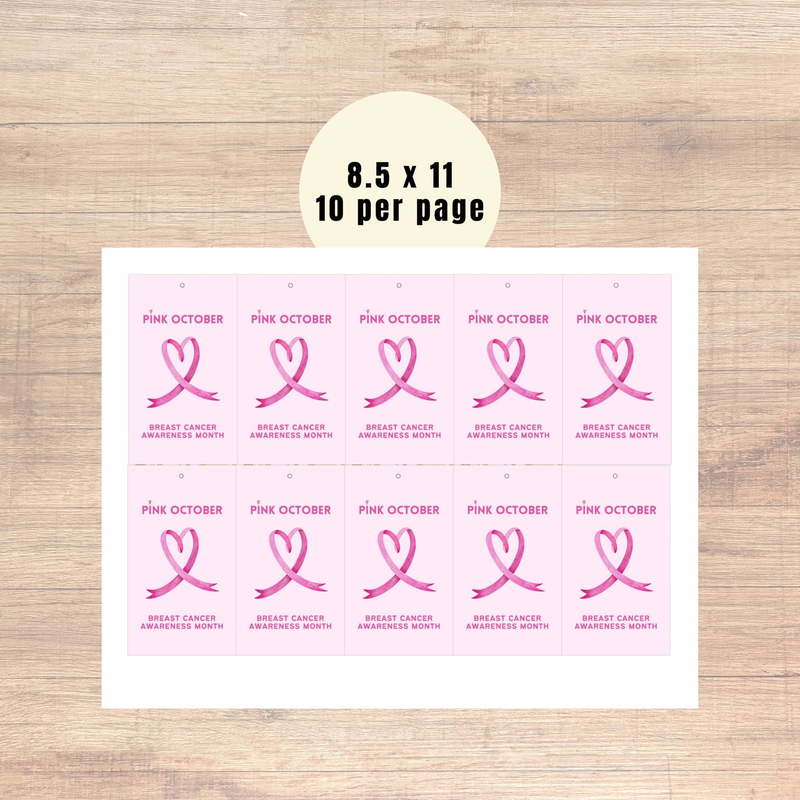 BEST VALUE Breast Cancer Awareness Favor Tag - Instant Download Thank ...