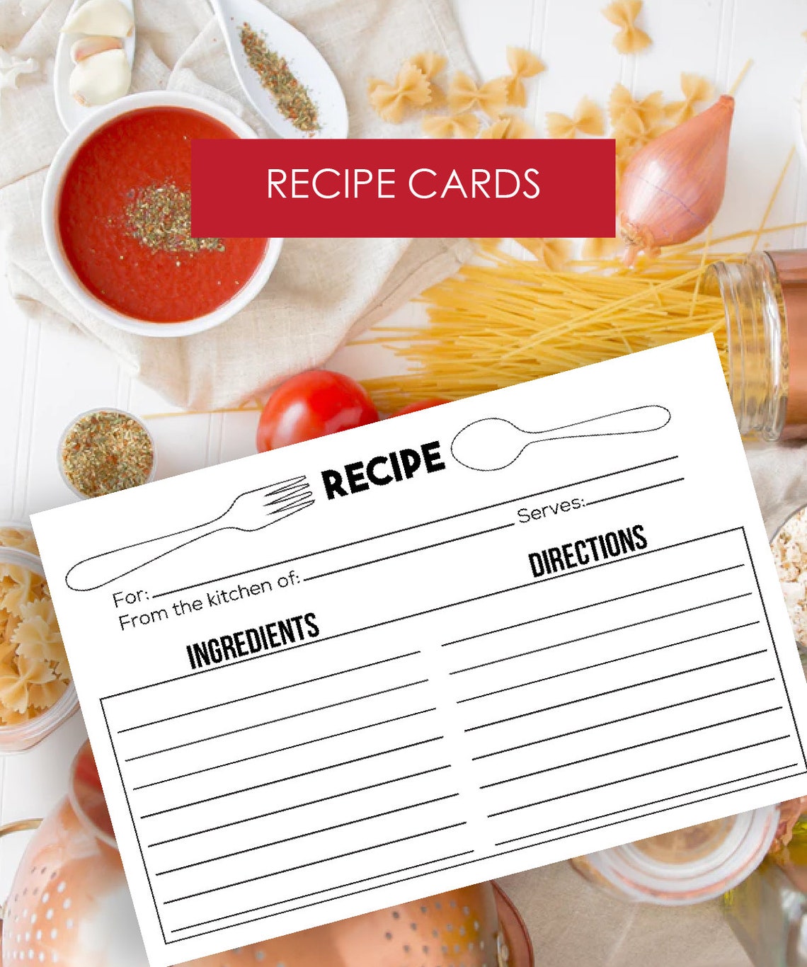 Recipe Card Printable Rustic Recipe Card Printable Recipe Printable ...