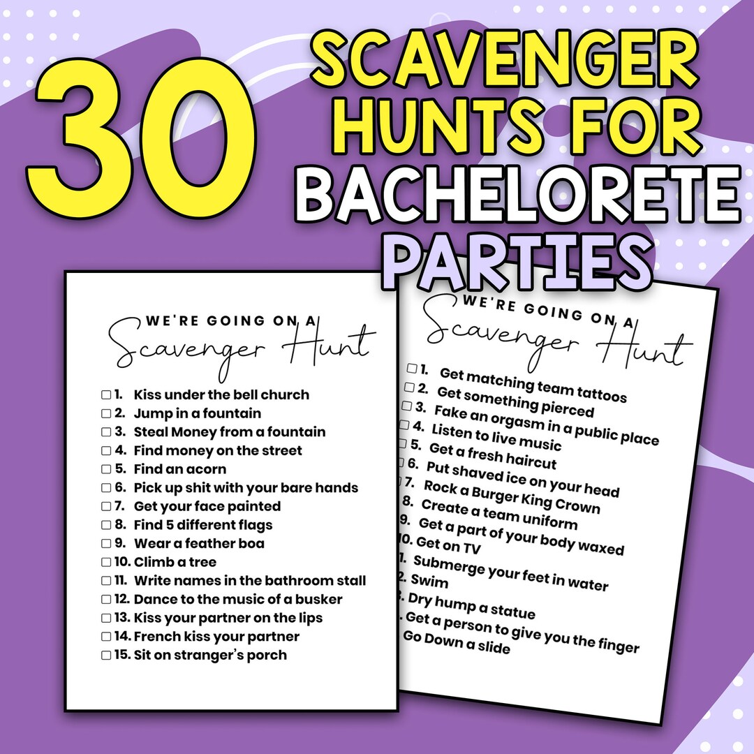BEST VALUE 30 Scavenger Hunts for Bachelorette Parties, Girls Night Out ...