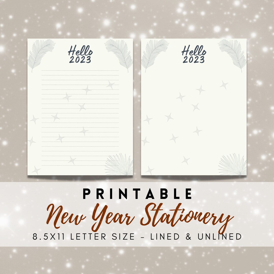 BEST VALUE Happy New Year Printable Stationery - Instant Download ...
