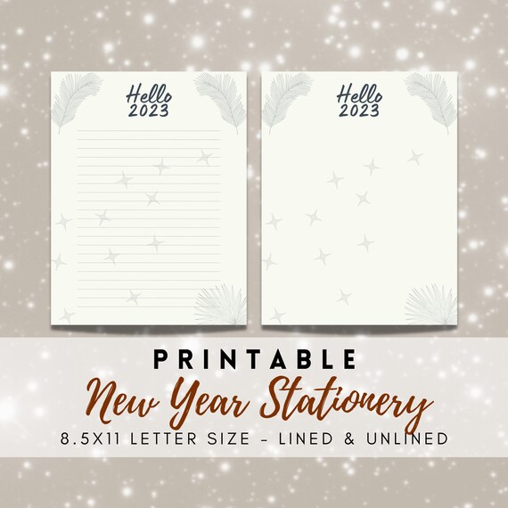 Stationery Paper Printable New Year New Year New Goals: Free Printable