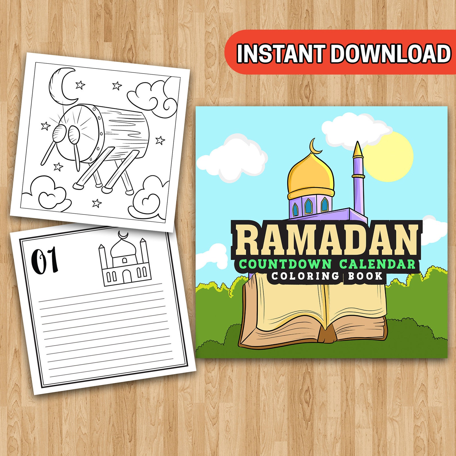 BEST VALUE Ramadan Countdown Calendar Coloring Book A Daily - Etsy