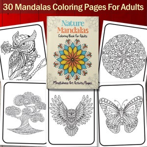 BEST VALUE Nature Mandalas Coloring Book for Adults - Instant Download ...