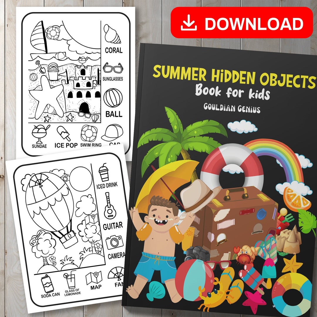 BEST VALUE Summer Hidden Objects Activity Book for Kids - Instant ...