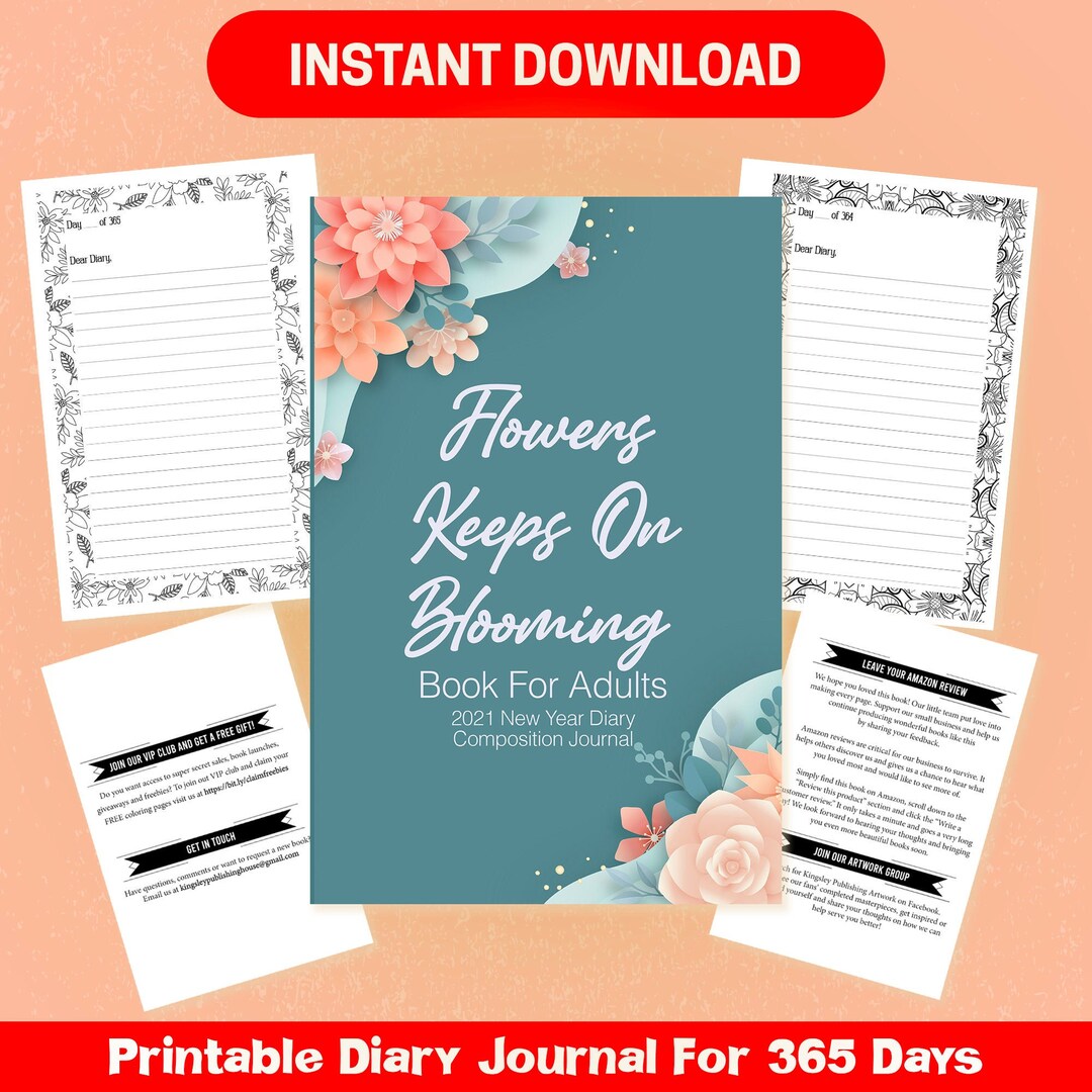 BEST VALUE 365 Flowers Keeps on Blooming Book Pages - Instant Download ...