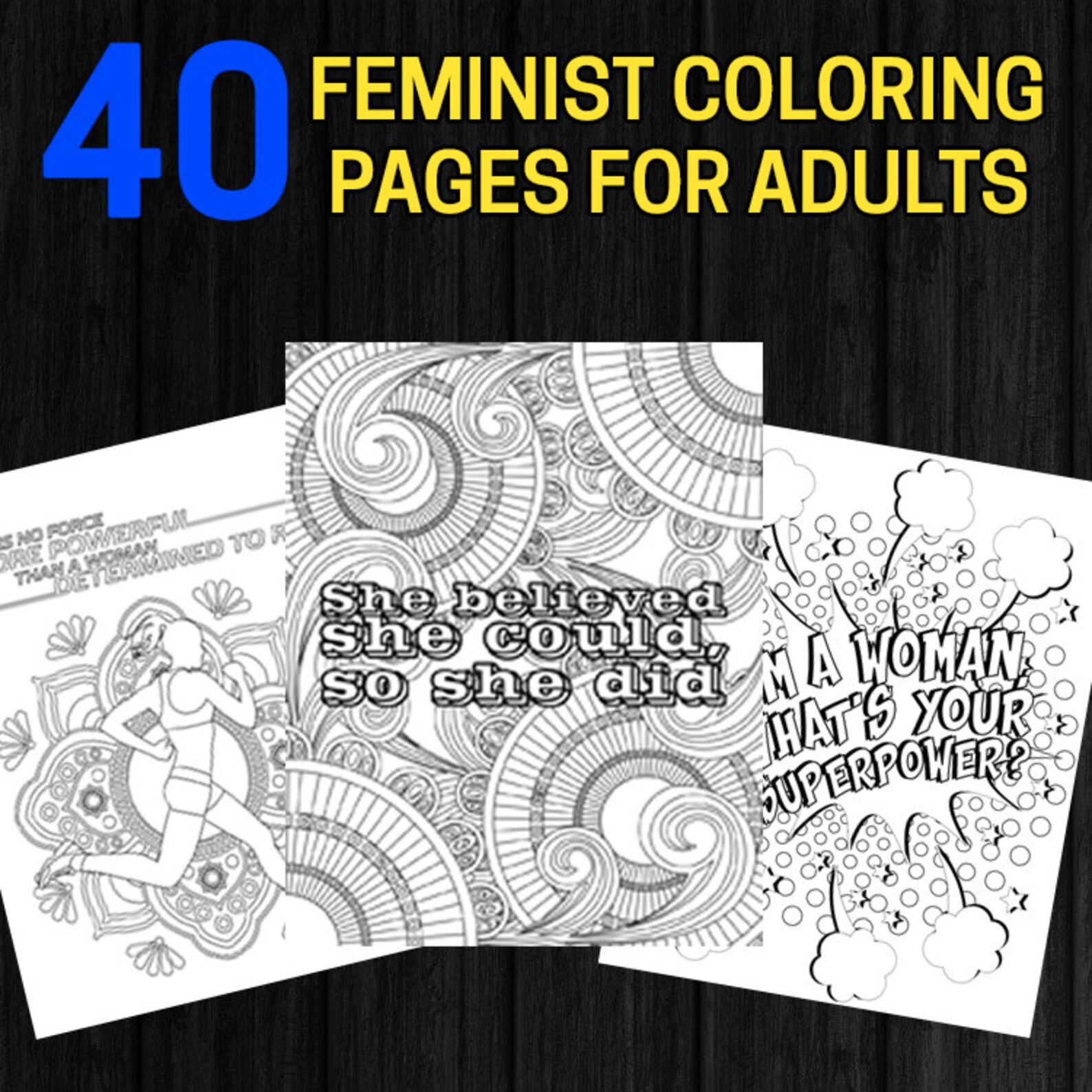 BEST VALUE 40 Feminist Coloring Pages Instant Download Feminist ...