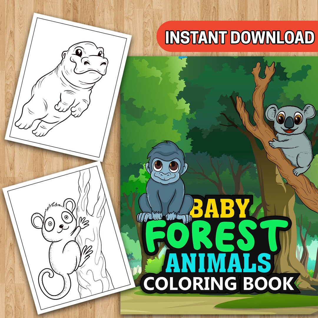 BEST VALUE 25 Baby Forest Animals Coloring Pages - Instant Download ...