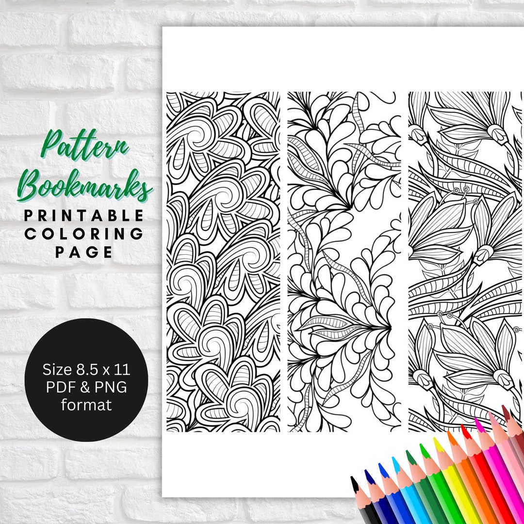BEST VALUE Beautiful Patterns Coloring Bookmarks - Set of 3 Bookmark ...
