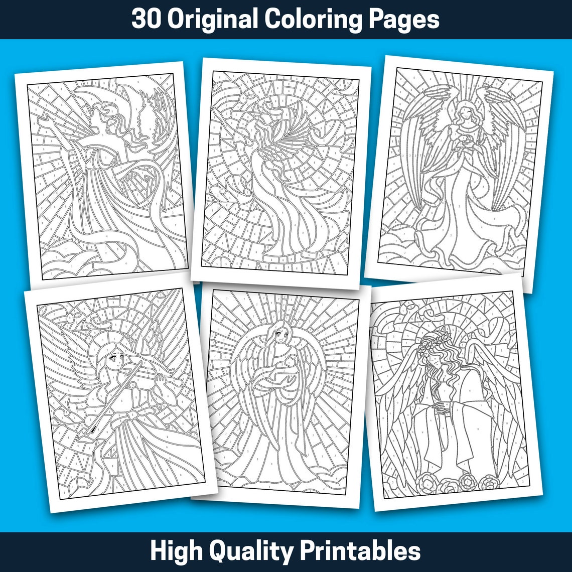 BEST VALUE Beautiful Angel Mosaic Color by Number - Lovely Archangel ...
