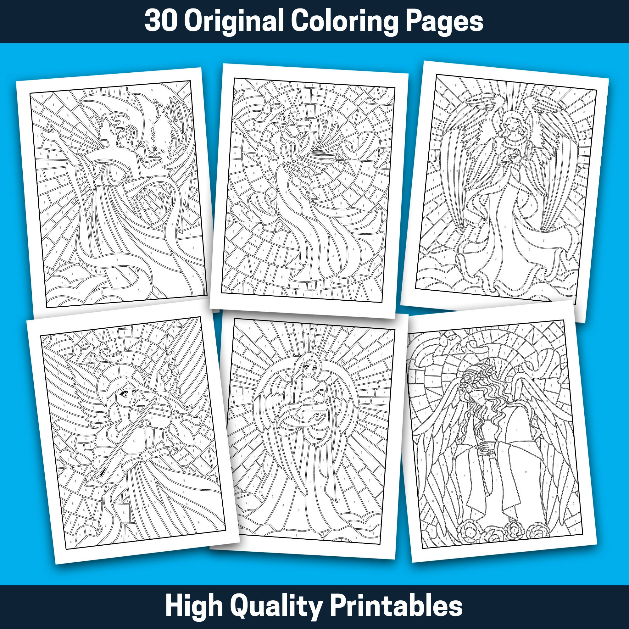 BEST VALUE Beautiful Angel Mosaic Color by Number - Lovely Archangel ...