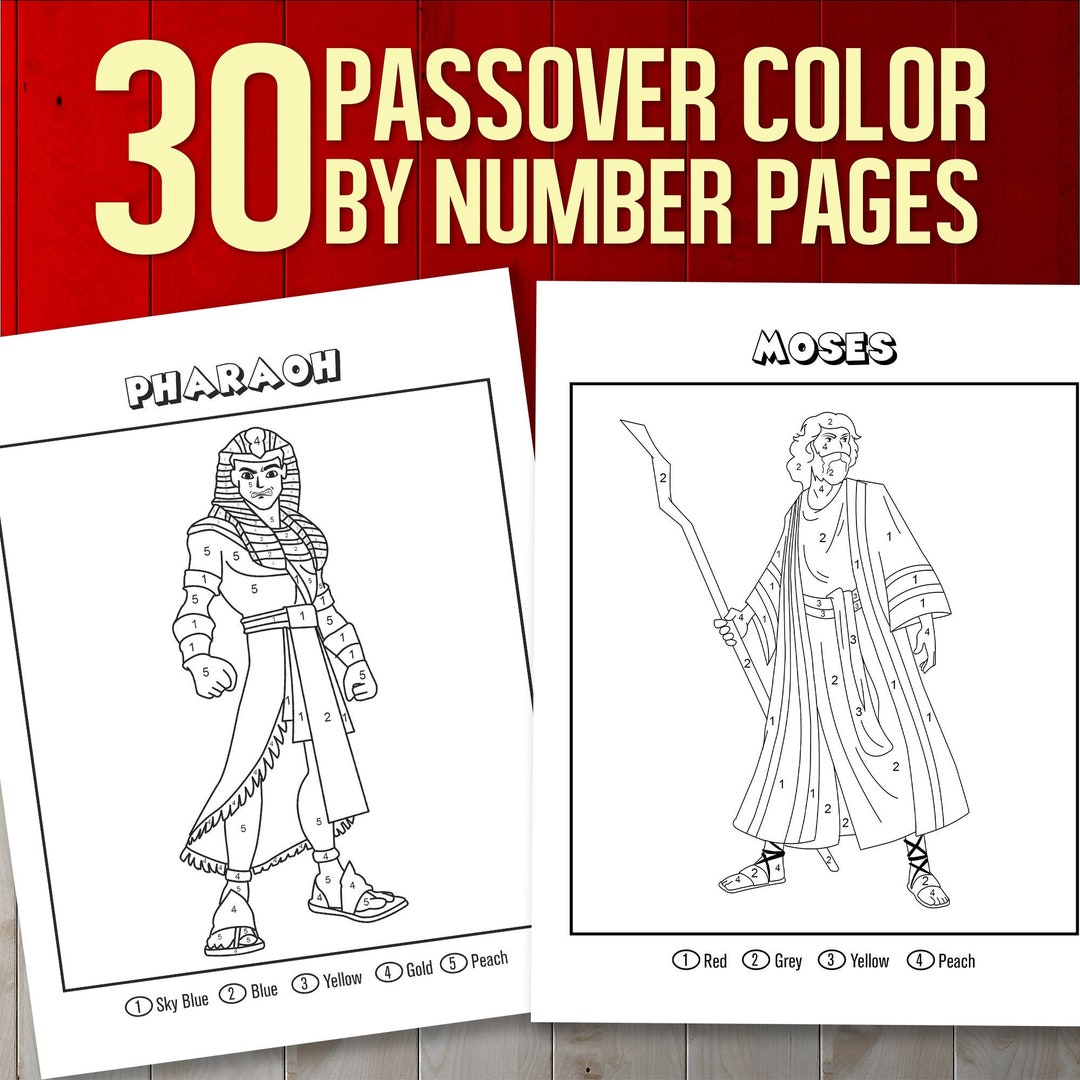 BEST VALUE! Color by Number Coloring Book for Passover - Instant ...