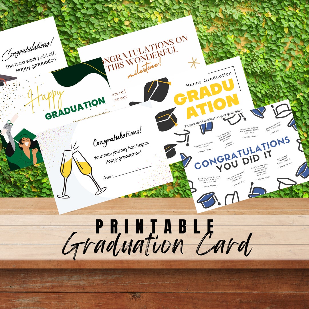 BEST VALUE Printable Graduation Card, Instant Download Congratulations ...