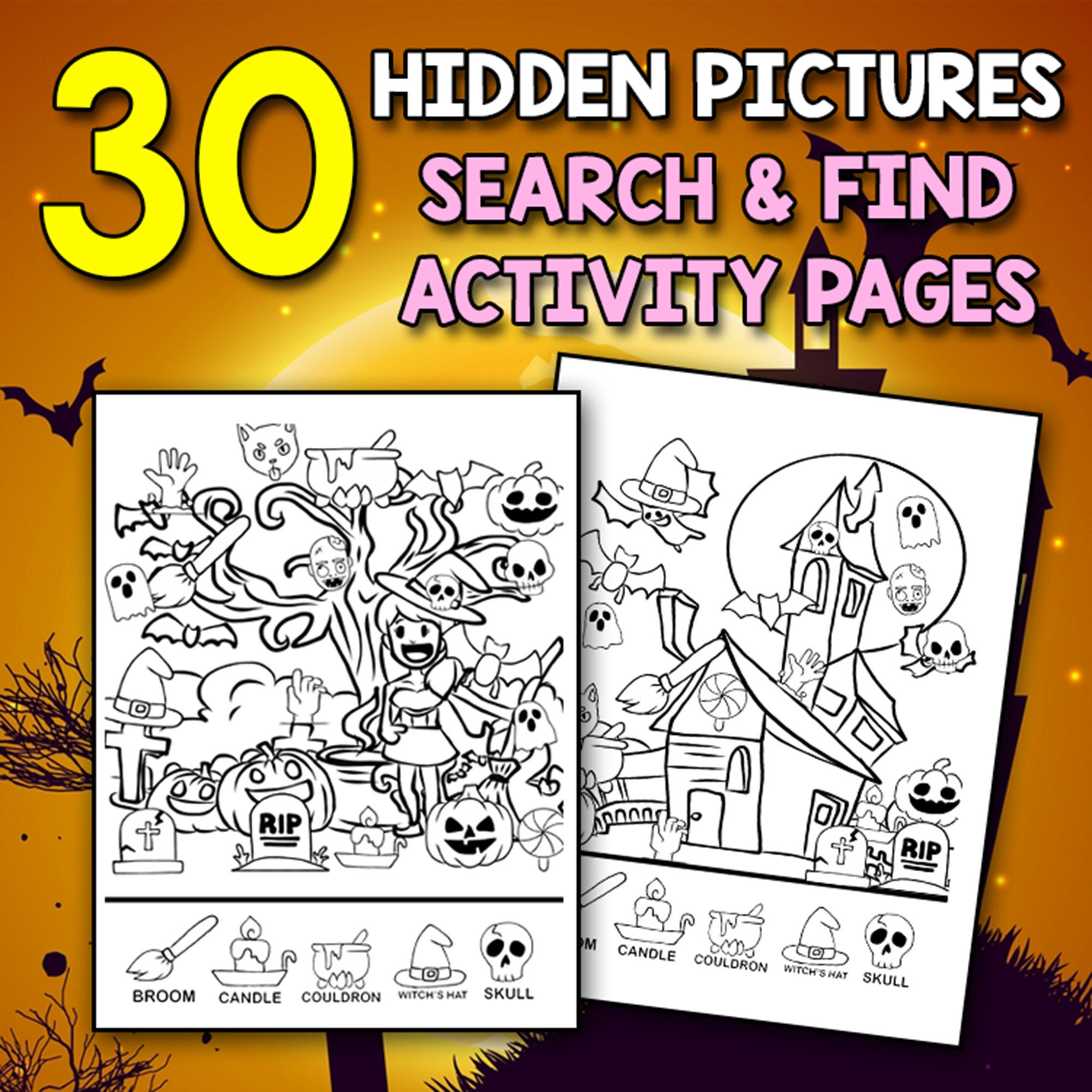 BEST VALUE Hidden Pictures Activity Book 30 Printable Search and Find ...