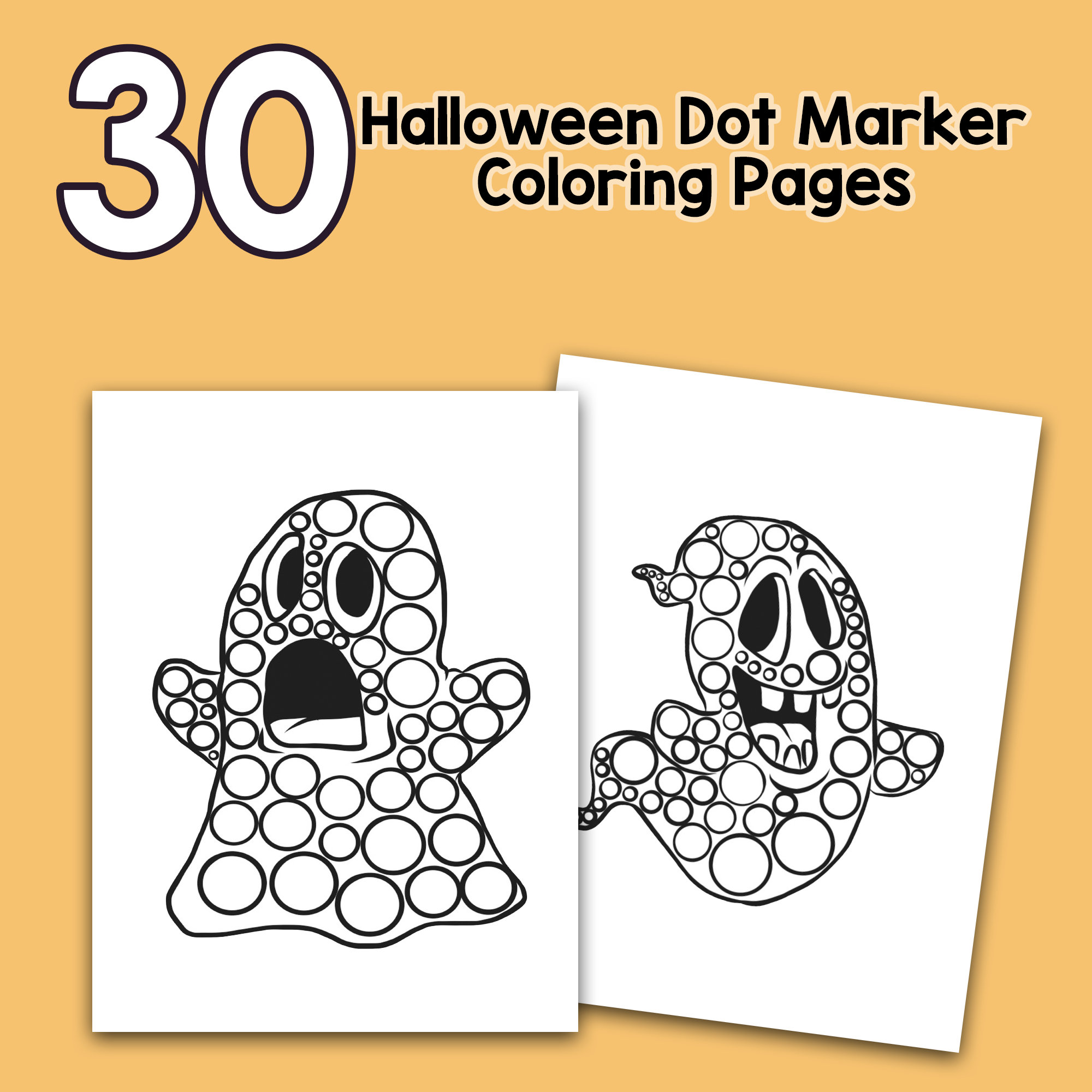 BEST VALUE - 30 Halloween Dot Marker Coloring Pages - Instant Download ...