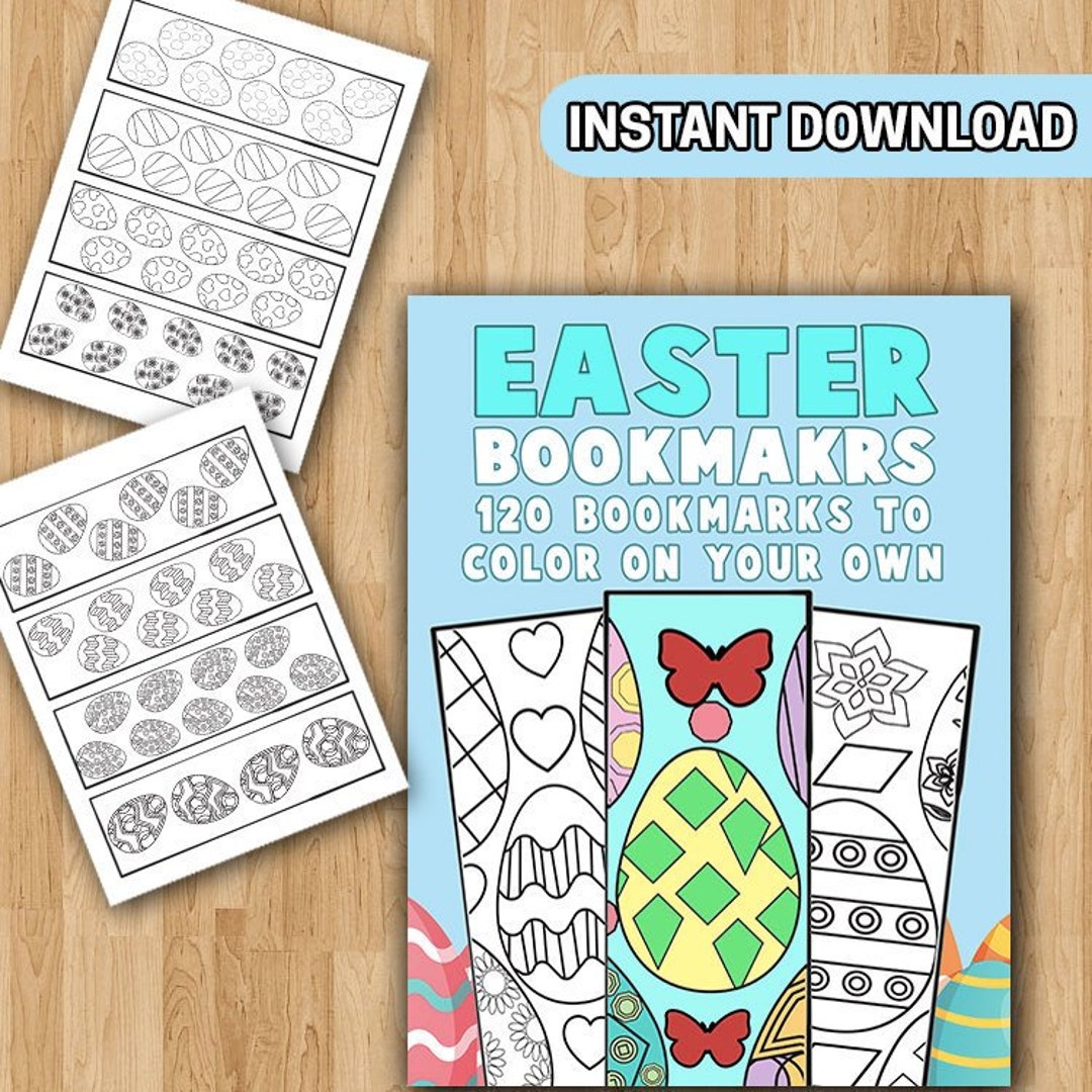 BEST VALUE 120 Easter Bookmarks to Color: DIY Easter Bookmark Activity ...