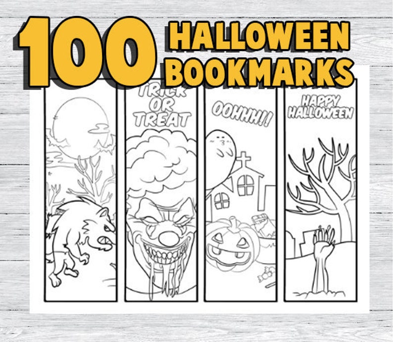 100 Halloween Bookmarks to Coloring Bookmark Coloring Pages Printable ...