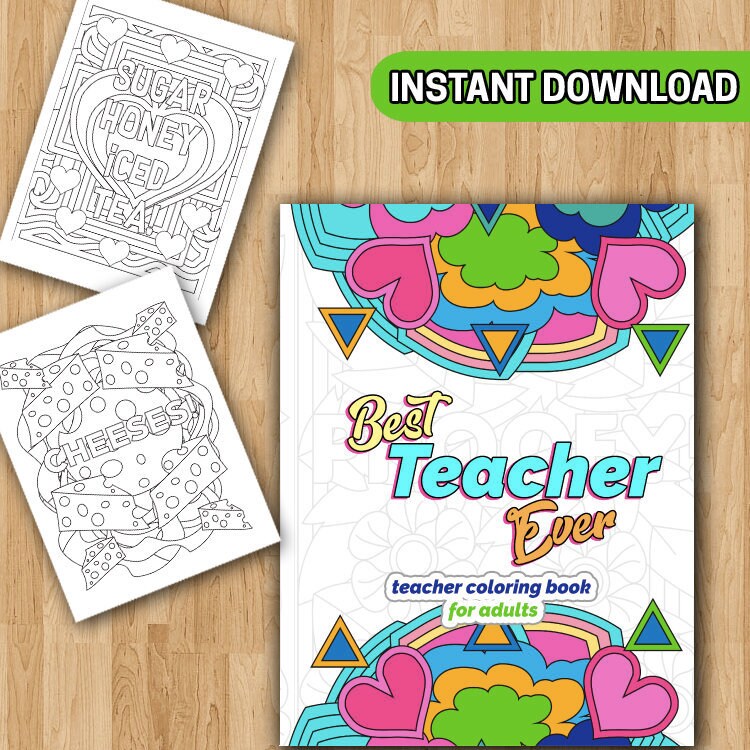 Teacher Appreciation Gift Best Teacher Ever Teacher Coloring Book Funny ...
