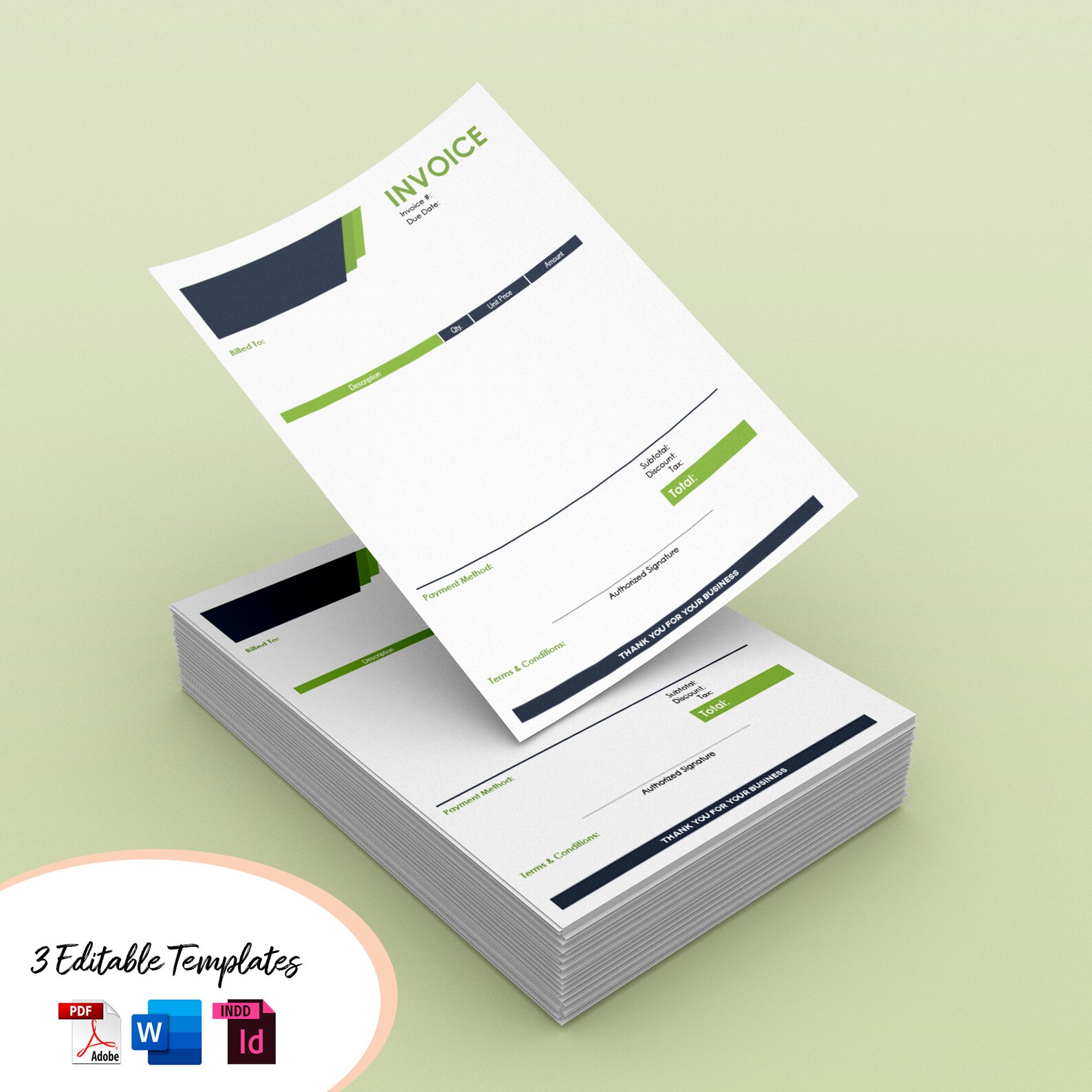 Professional Invoice Template Instant Download Editable Invoice Form ...