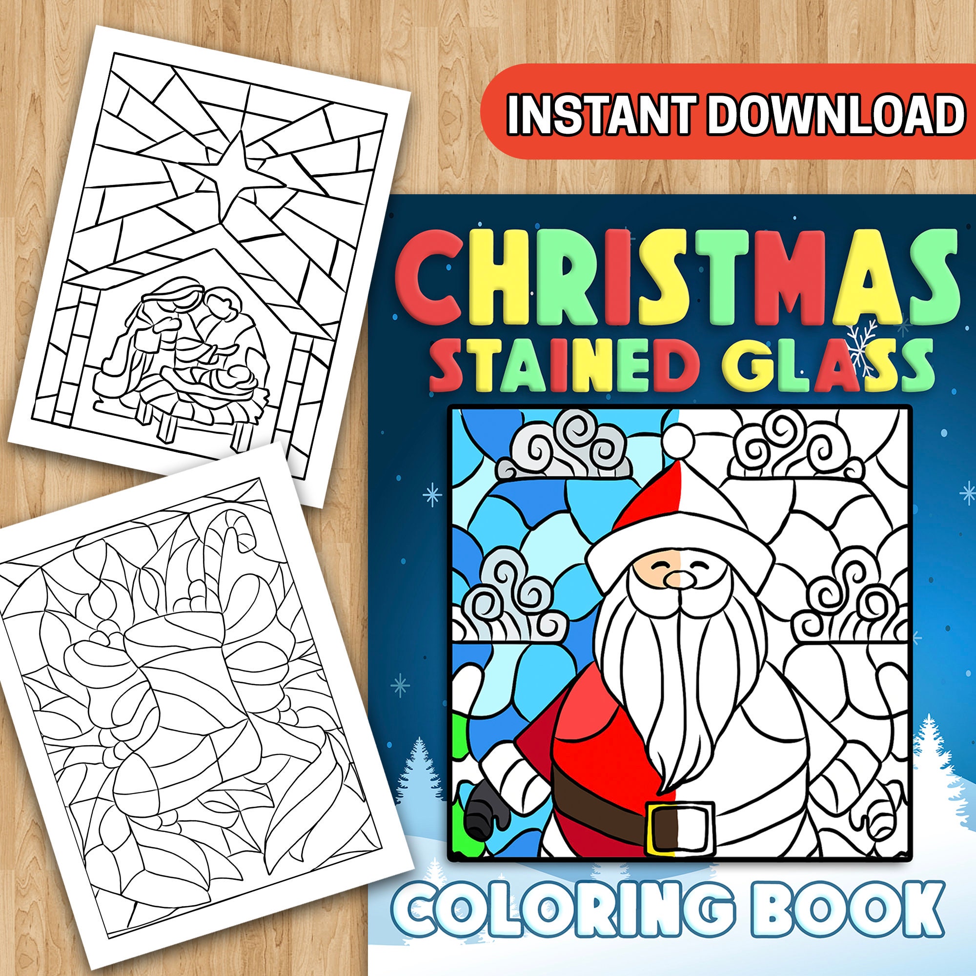 Nativity Stained Glass Coloring Pages