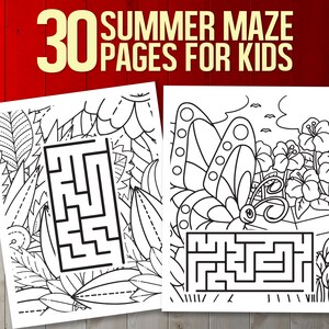 BEST VALUE Summer Maze Book for Kids - Instant Download Fun Problem ...