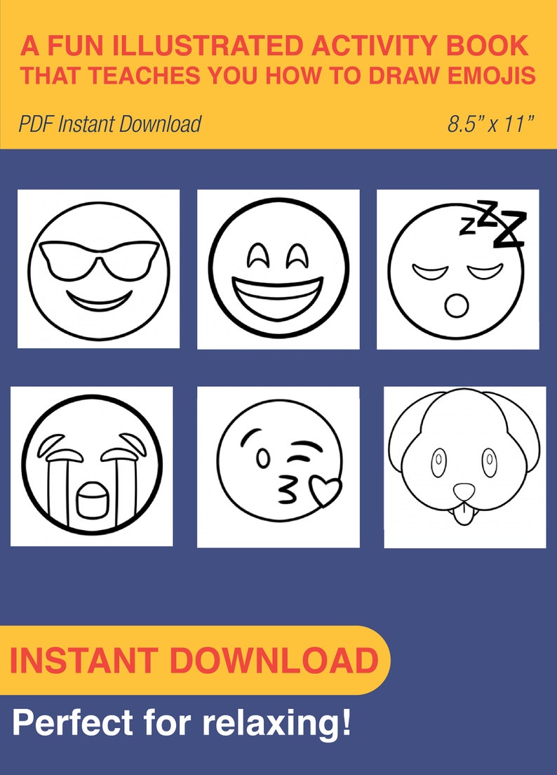 How to Draw Emojis Coloring and Activity Book for All Ages Instant ...