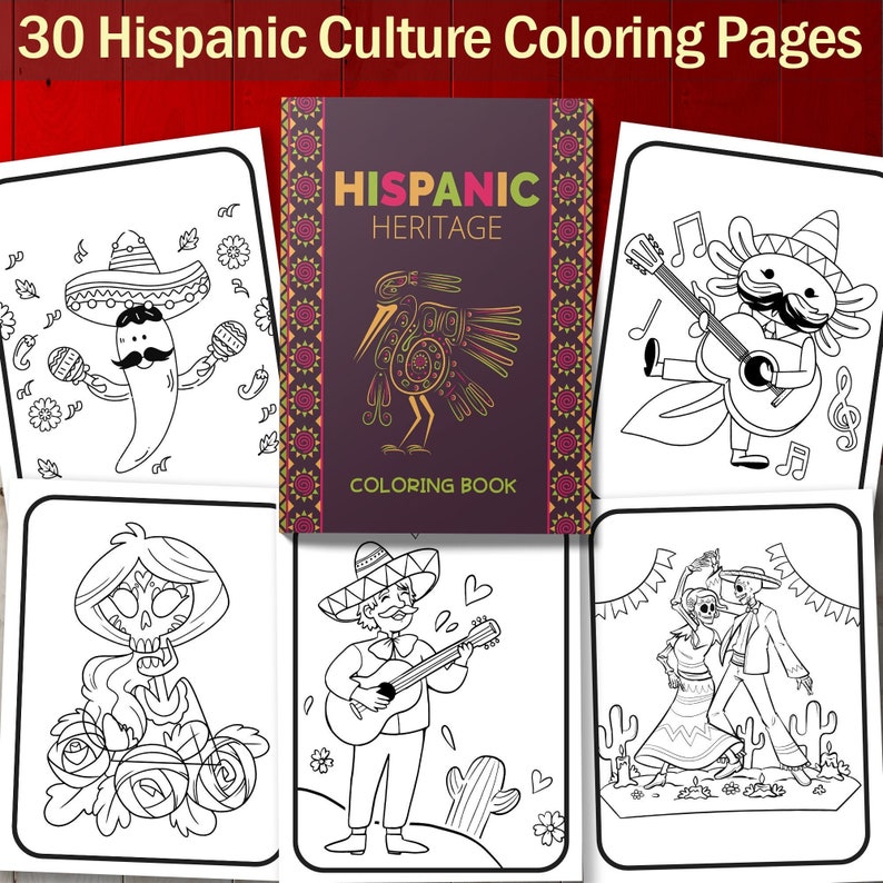 BEST VALUE Hispanic Heritage Coloring Book - Instant Download Celebrate ...