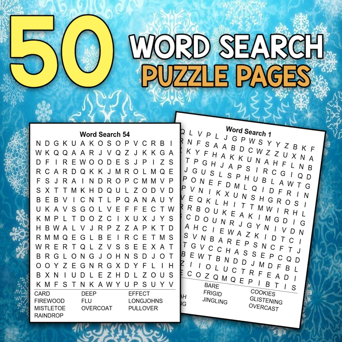 BEST VALUE 50 Word Search Puzzle Pages Instant Download Large Print ...