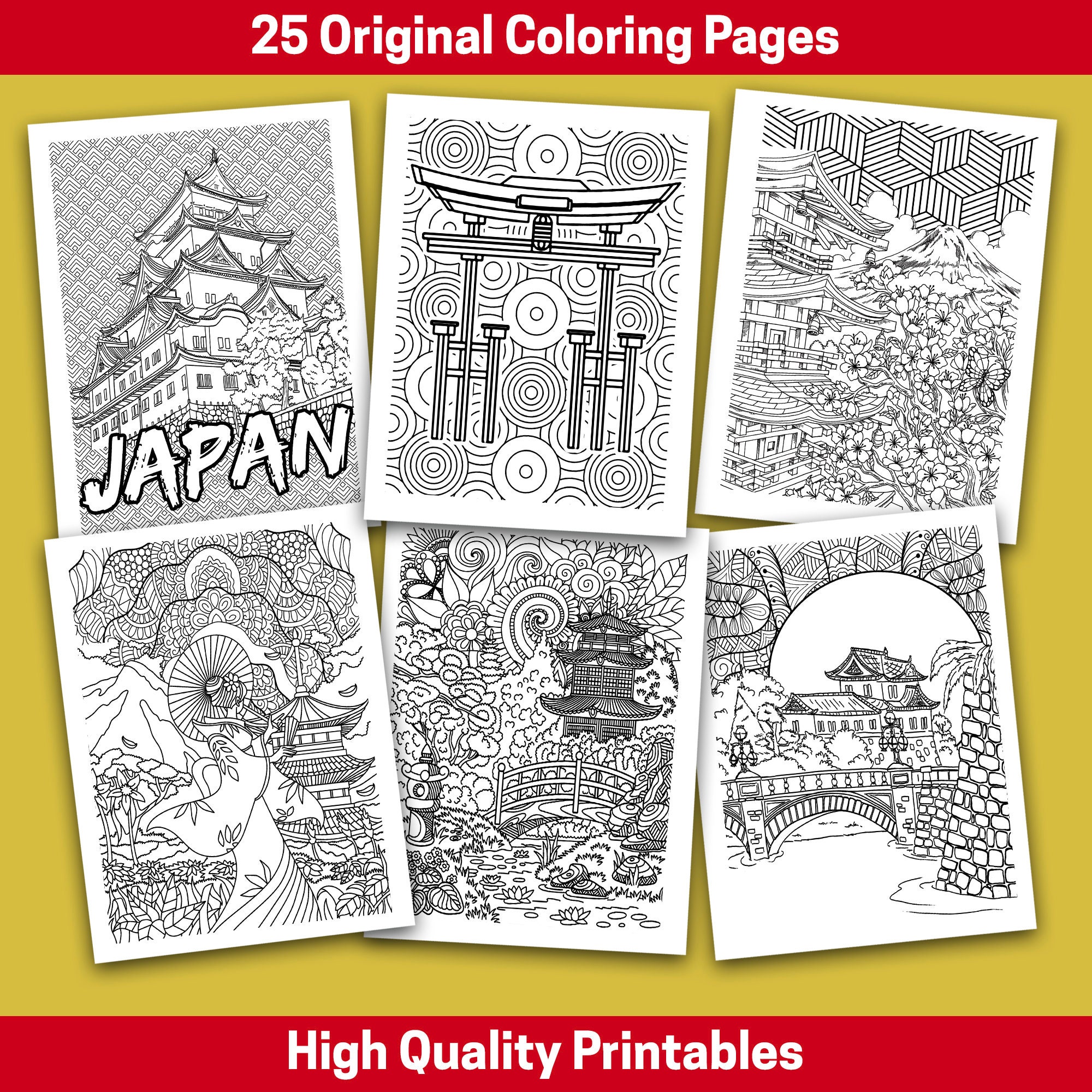BEST VALUE! Hello Japan Coloring Book - Instant Download Stress ...