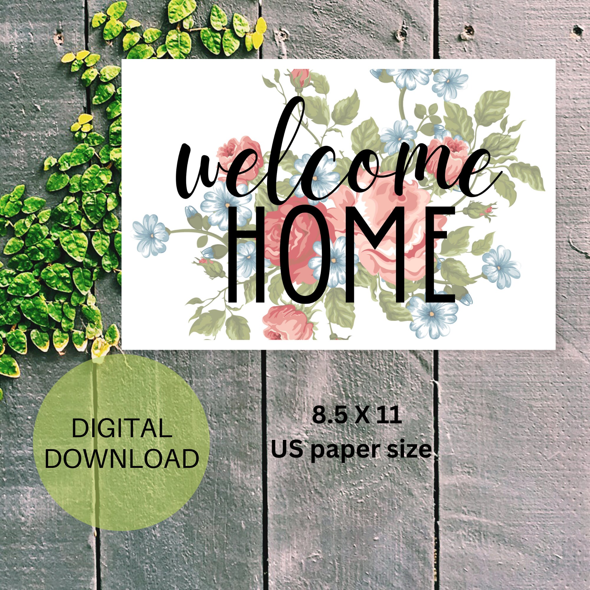 BEST VALUE Welcome Home Printable - Instant Download Entryway Decor ...