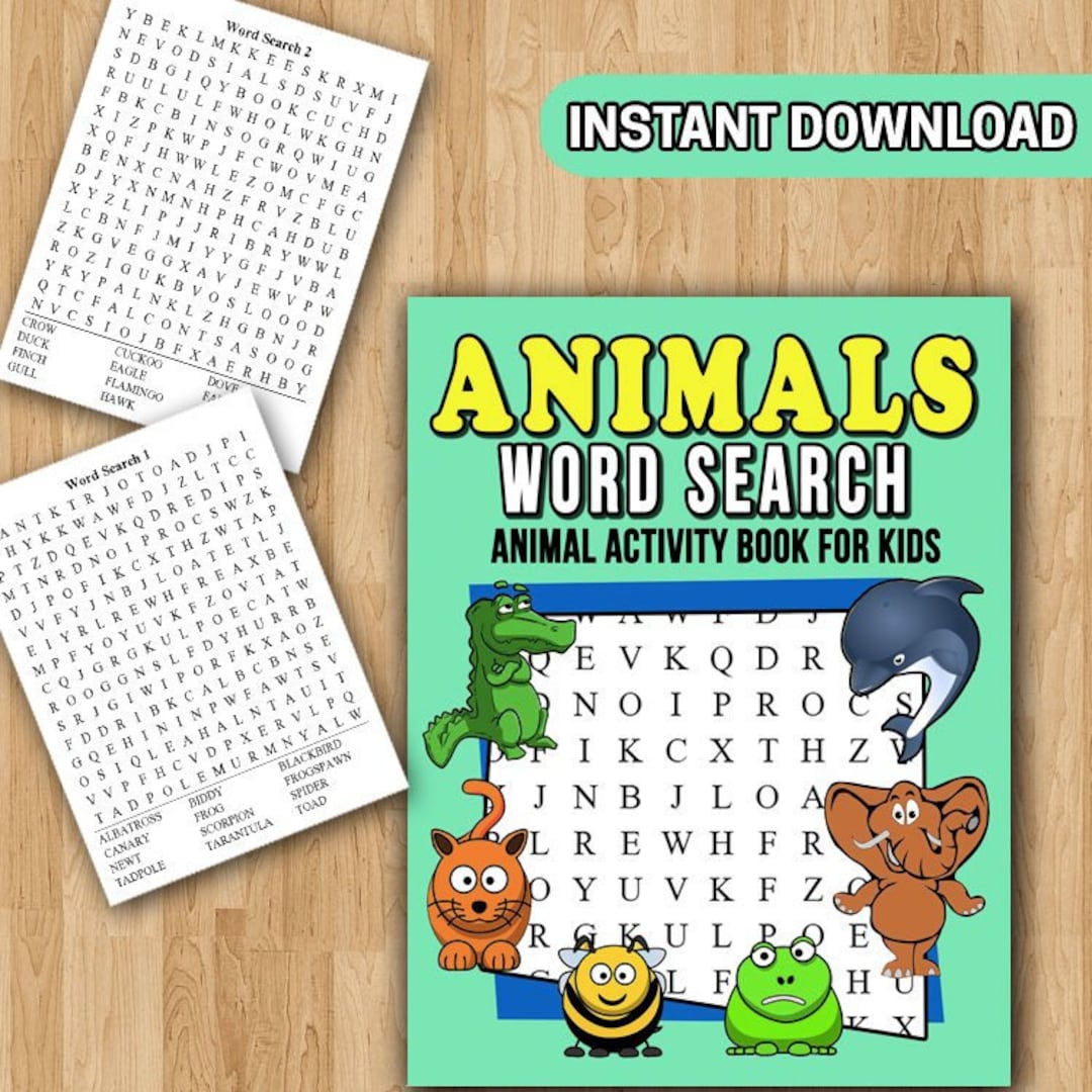 BEST VALUE 30 Animals Word Searches for Kids: Easy and Fun Activity ...