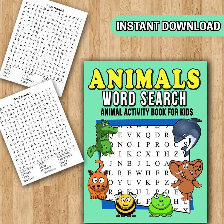 BEST VALUE 30 Animals Word Searches for Kids: Easy and Fun Activity ...