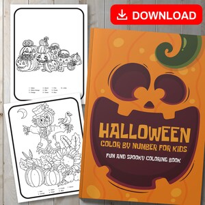 BEST VALUE Halloween Color by Number for Kids- Instant Download Fun and ...