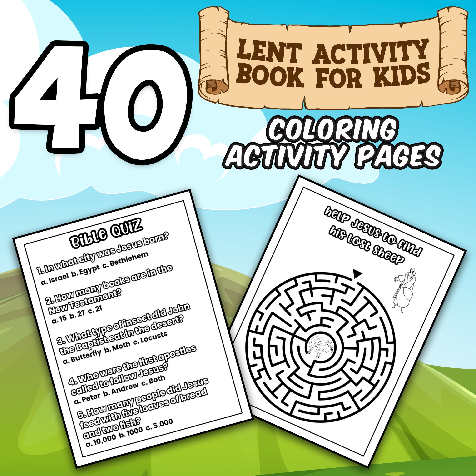 BEST VALUE 40 Lent Activity Book for Kids Instant Download 40 Days ...