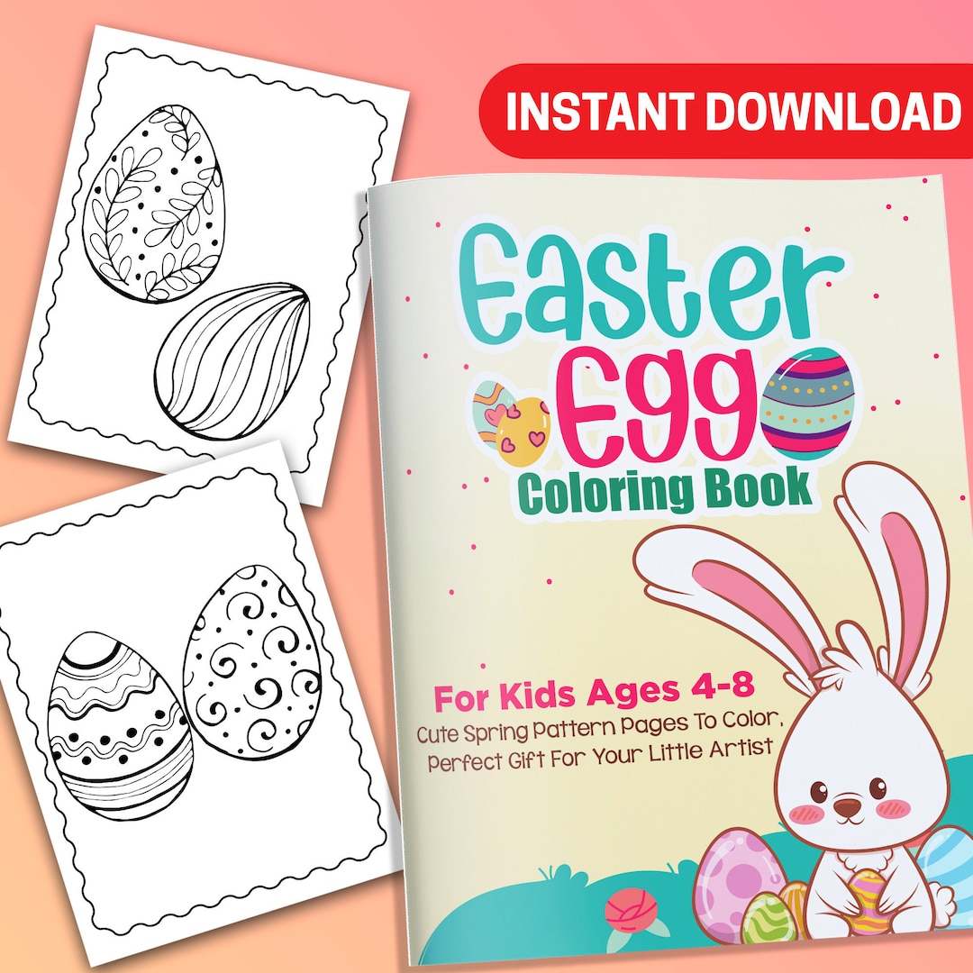 BEST VALUE 25 Easter Egg Coloring Book for Kids Ages 4-8 - Instant ...