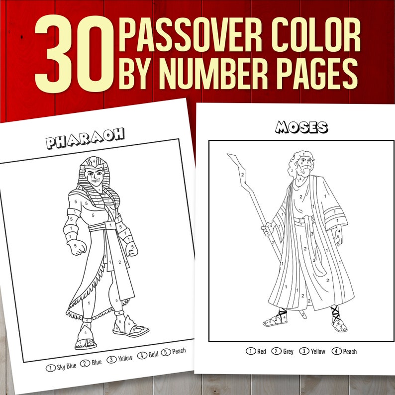 BEST VALUE Passover Color by Number Coloring Book for Kids Instant ...