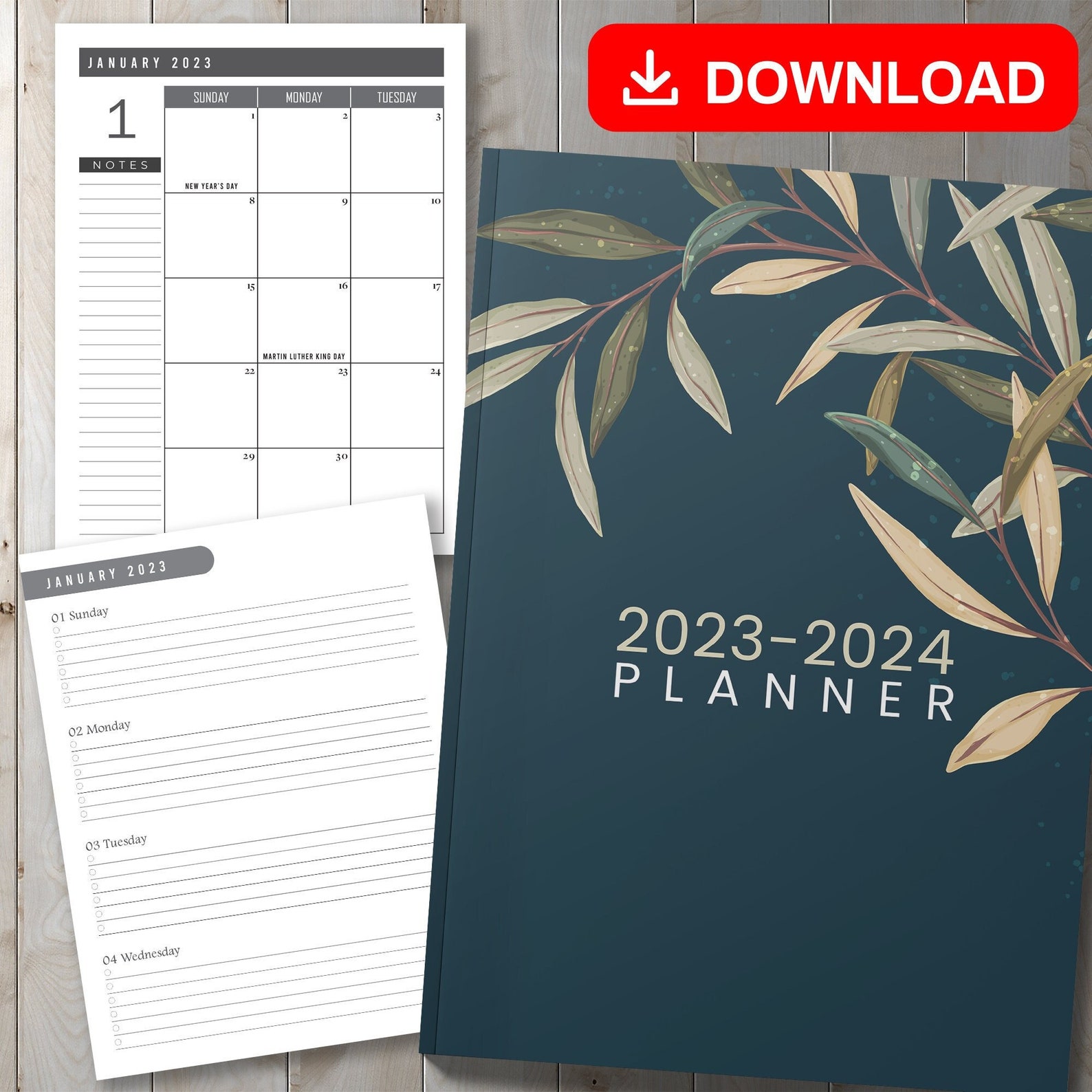 BEST VALUE 2023-2024 Planner Instant Download January 2023 December ...