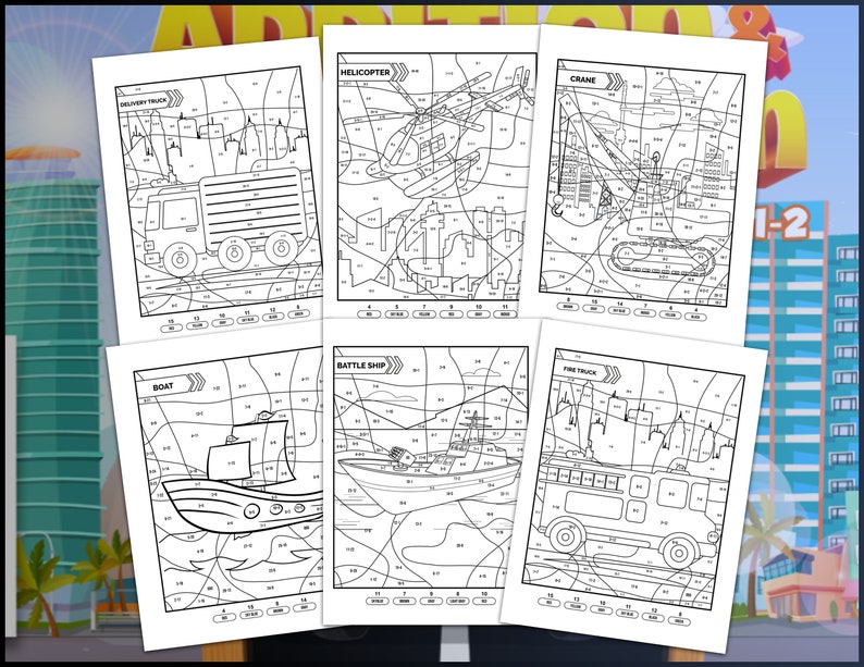 BEST VALUE 26 Color by Number Printable for Kids Addition and ...