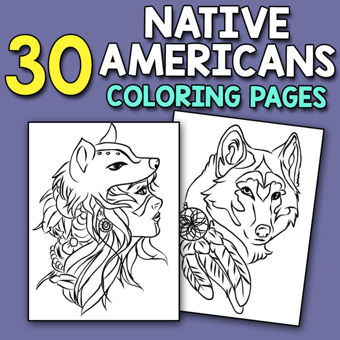 Native American Coloring Book 30 Native Americans Coloring Pages for ...