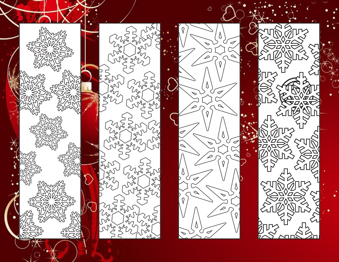 Christmas Coloring Bookmarks -snowflakes in Different Shapes & Sizes ...