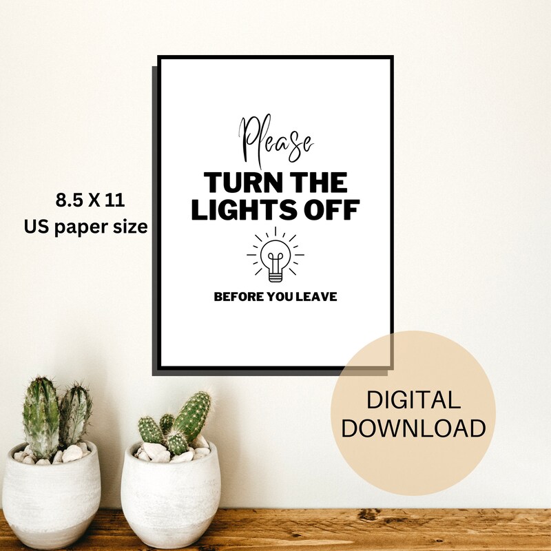 Turn off Lights Sign - Etsy
